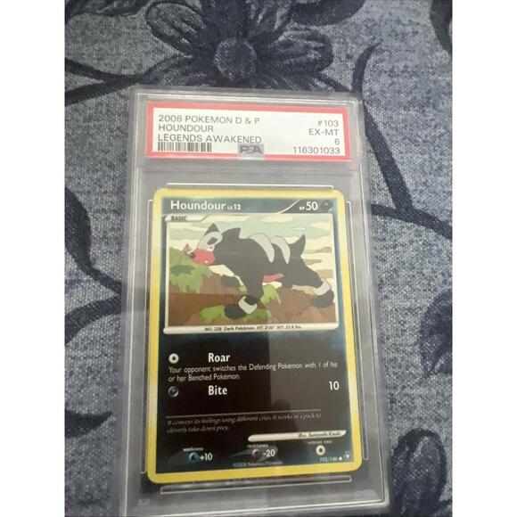 Toys | Houndour 13146 Pokemon Legends Awakened Psa 6 | Poshmark